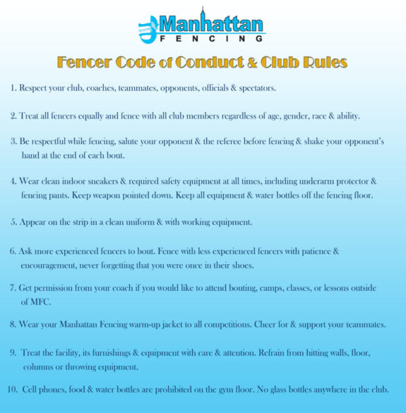 Code of Conduct - Manhattan Fencing Center